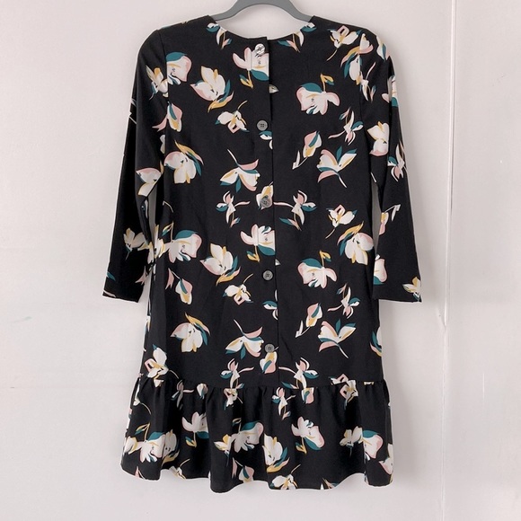 Halogen | Dresses | Halogen Black Floral Print Drop Waist Dress | Poshmark